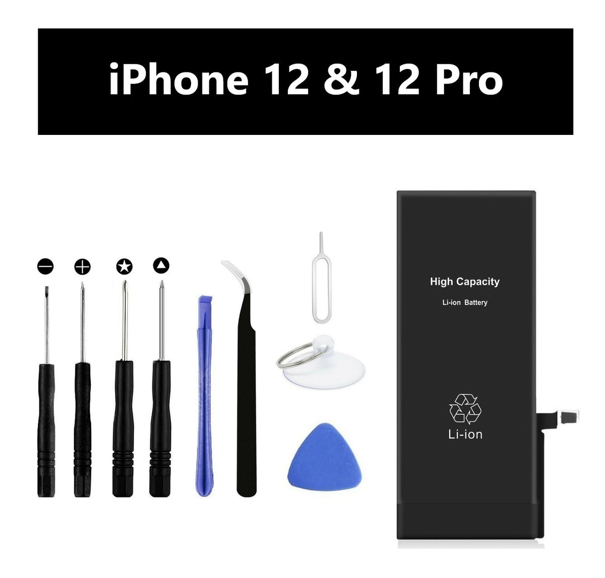 Replacement Battery iPhone 12 & 12 Pro 3240mAh High Capacity with Tool ...